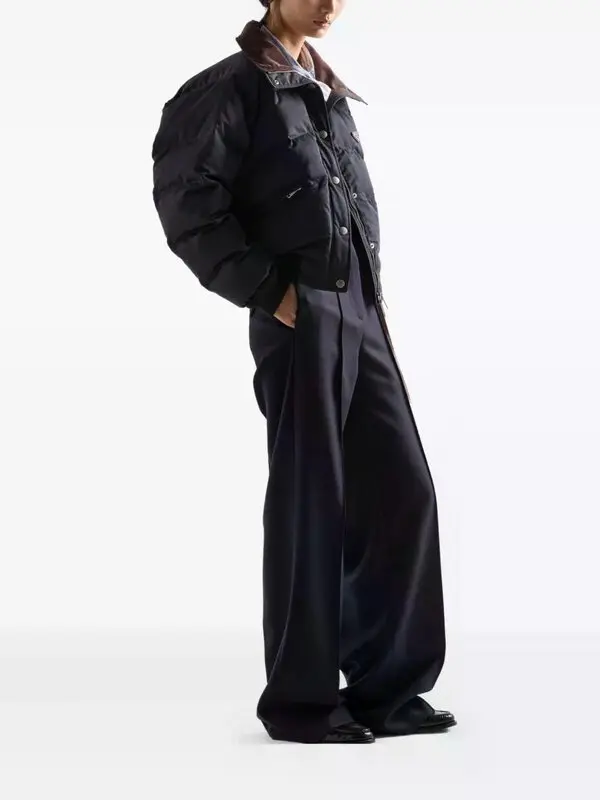 Prada Cropped Compact Poplin Down Jacket