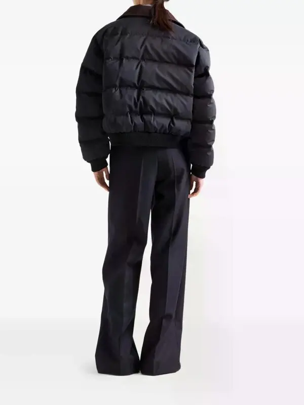 Prada Cropped Compact Poplin Down Jacket