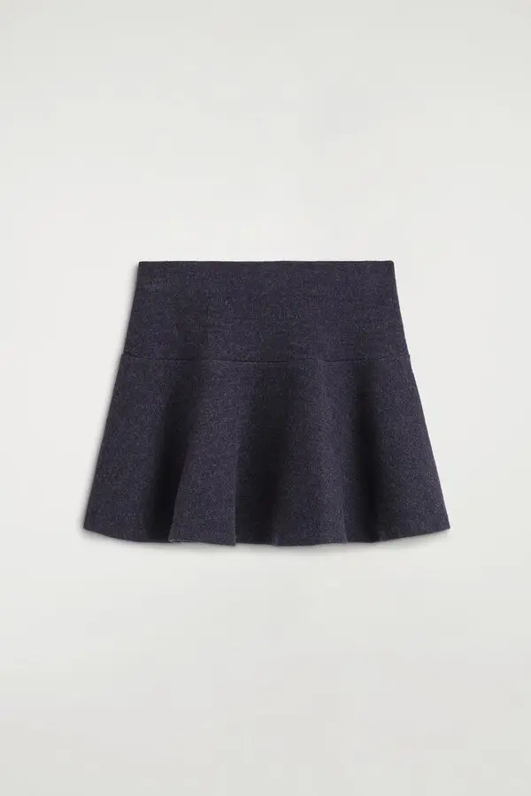 Cos Boiled Wool-blend Flared Mini Skirt - Gray