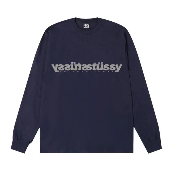 StÜssy Mirror Long-sleeve Tee - Blue