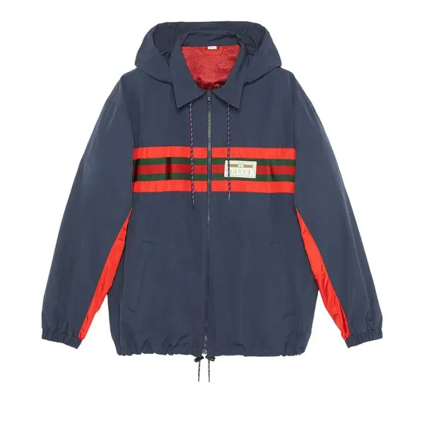 Gucci Nylon Jacket With Web And Label