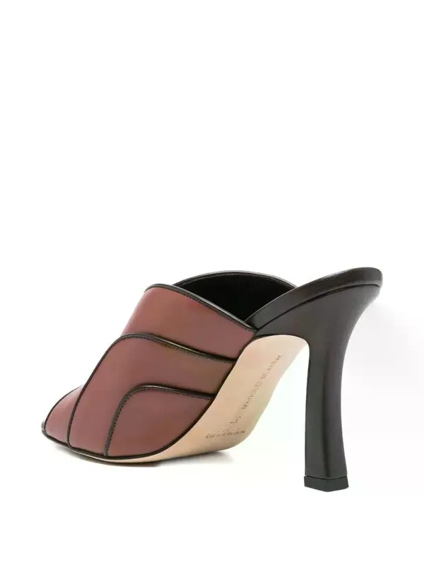 Manolo Blahnik 100mm Nikabo Leather Panelled Sandals
