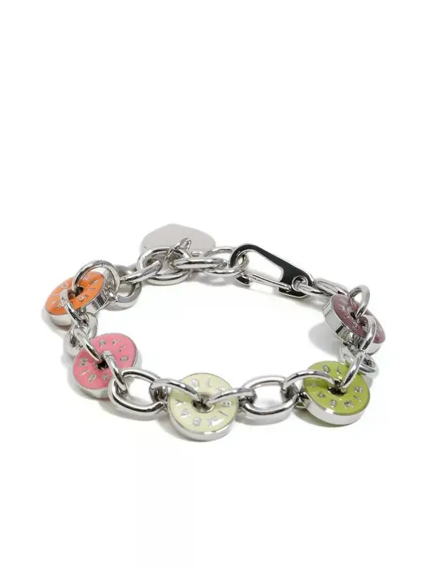 Bimba Y Lola Enamel Disc Chain Bracelet - Silver