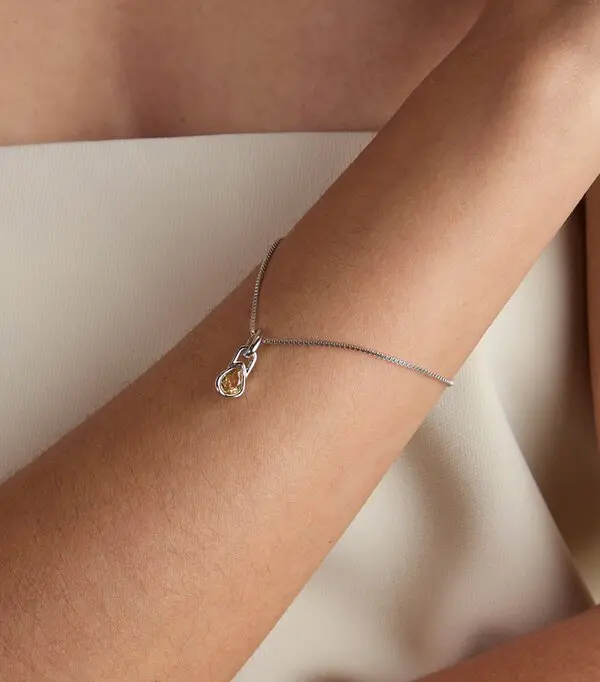 ASTRID & MIYU Rhodium-plated November Birthstone Charm