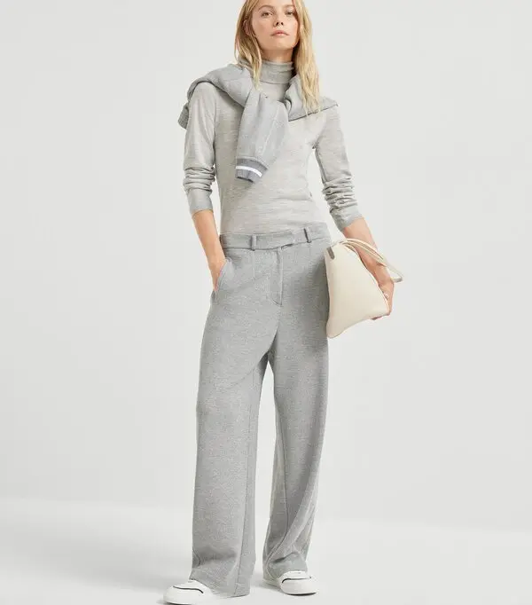 Brunello Cucinelli Cashmere And Silk Rollneck Sweater - Grey