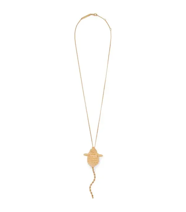 Loewe Mouse Pendant Necklace - Gold