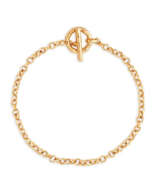 ASTRID & MIYU Plated T-bar Rolo Chain Bracelet - Gold