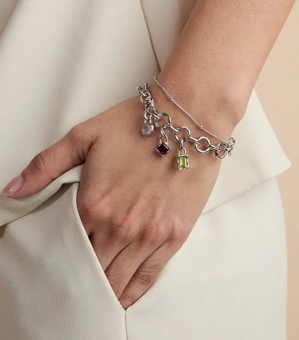 ASTRID & MIYU Sterling Beaded Chain Bracelet