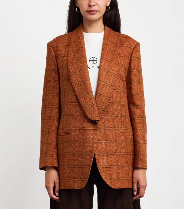 Max Mara Wool-blend Check Blazer