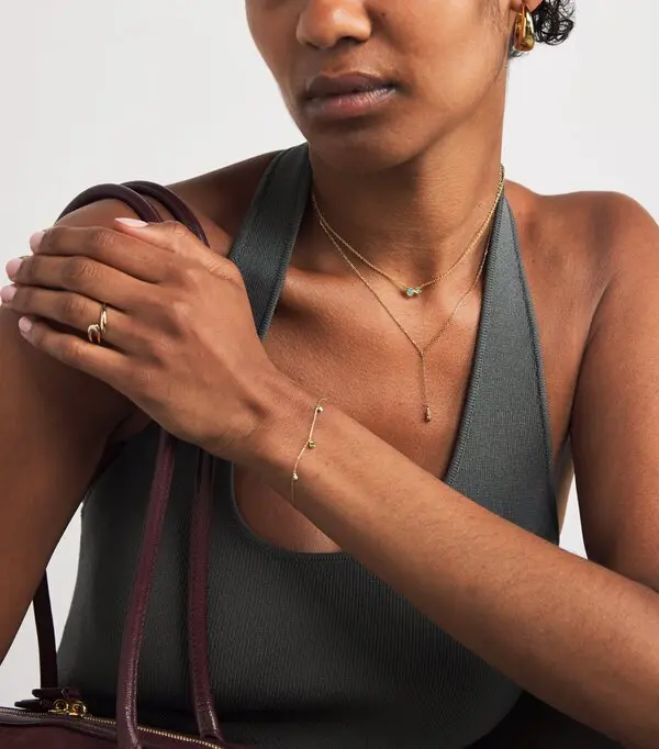 ASTRID & MIYU Opal Charm Necklace - Gold