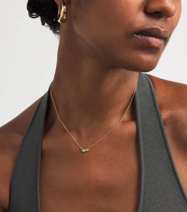ASTRID & MIYU Opal Charm Necklace - Gold