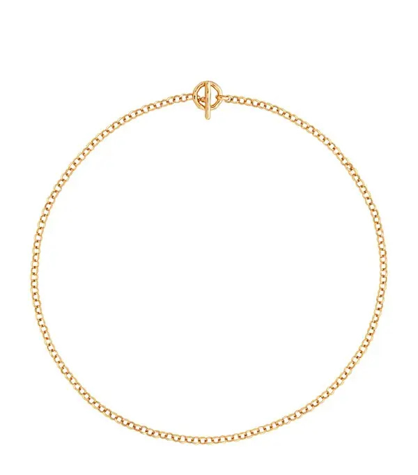 ASTRID & MIYU Plated T-bar Rolo Chain Necklace - Gold