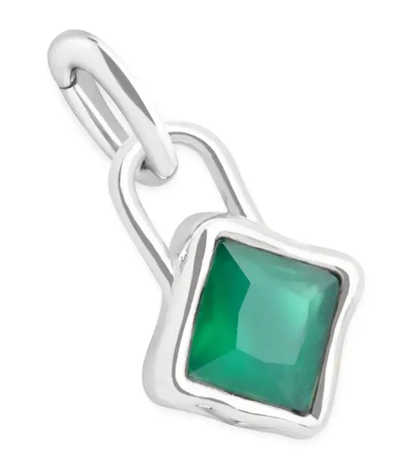 ASTRID & MIYU Rhodium-plated Birthstone Charm - Silver