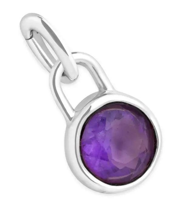 ASTRID & MIYU Rhodium-plated February Birthstone Charm - Silver