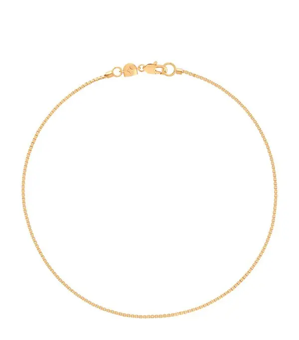 ASTRID & MIYU Plated Box Chain Anklet - Gold