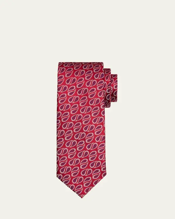 Charvet Textured Raindrop Silk Tie - Red
