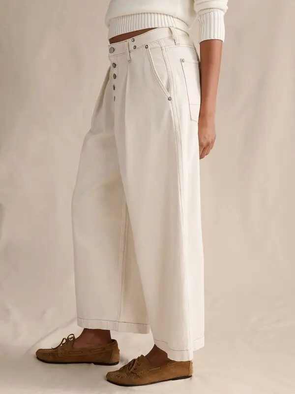 Banana Republic Mid-rise Loose Pleated Ankle Jean