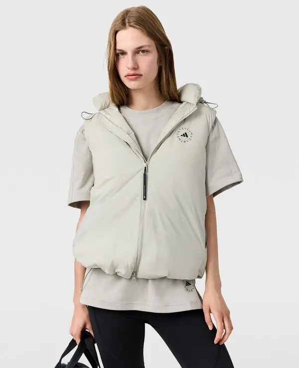 Stella McCartney Truenature Padded Hooded Vest - Gray