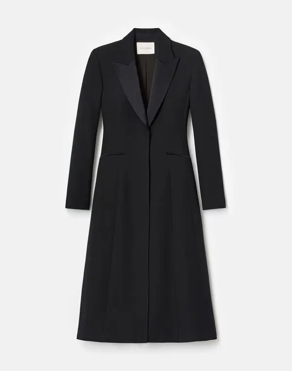 Lafayette 148 New York Wool-silk Crepe Tuxedo Coat