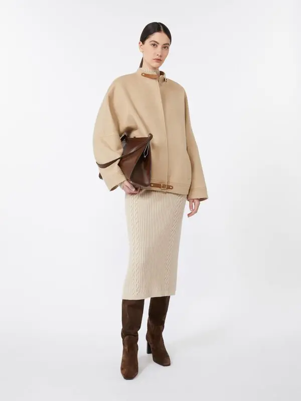 Max Mara Cashmere, Camel, And Silk Bomber Jacket