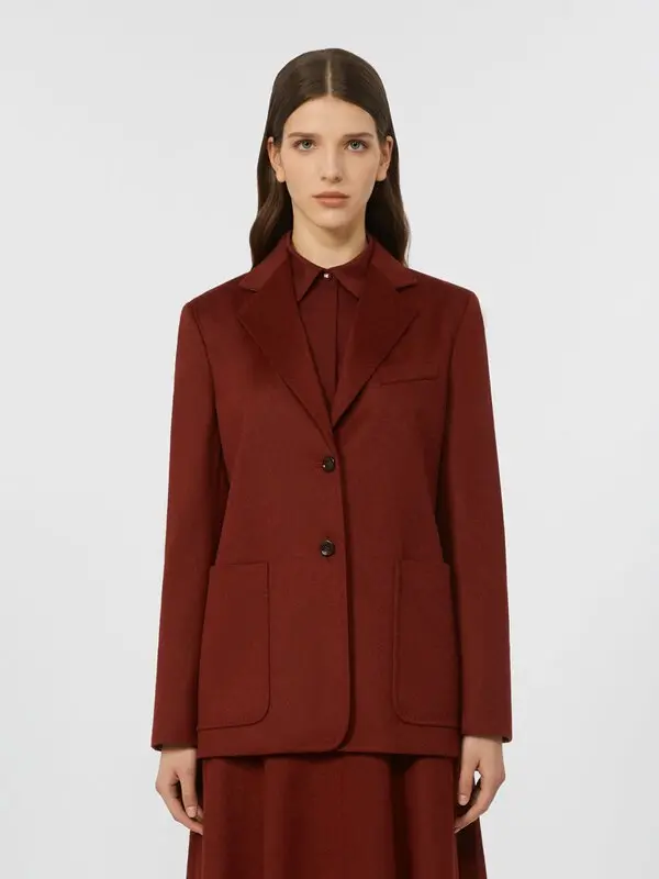 Max Mara Camel Drap Zibeline Blazer - Raspberry