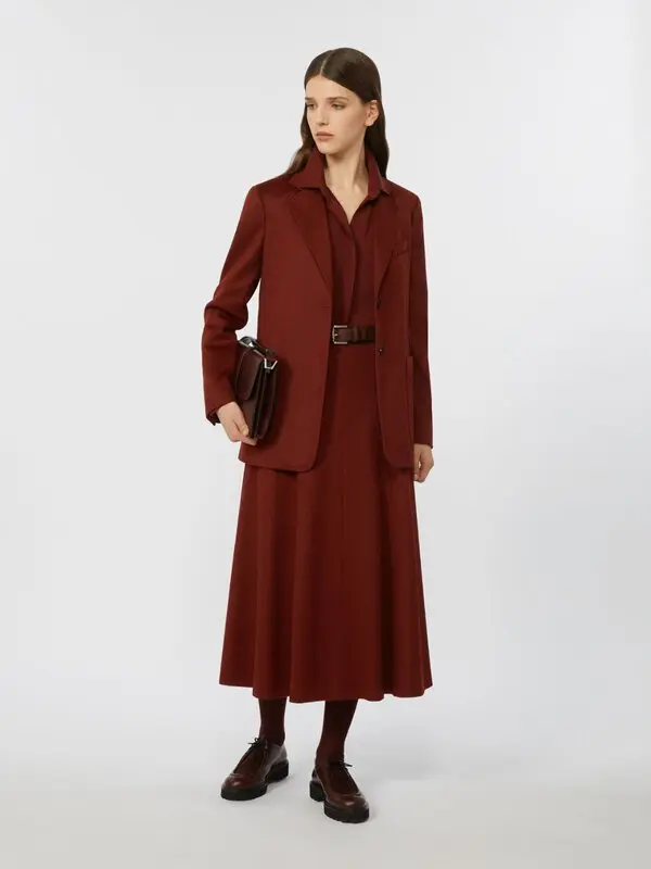 Max Mara Camel Drap Zibeline Blazer - Raspberry