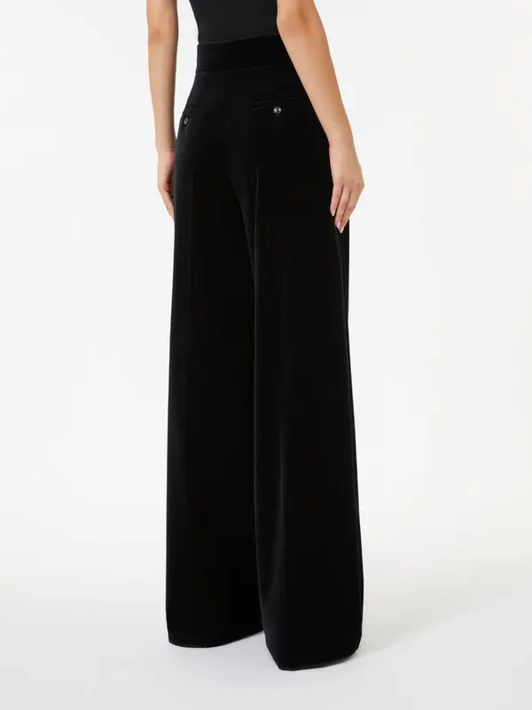 Max Mara Sateen Velvet Wide Leg Trousers