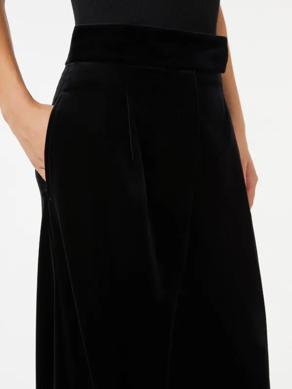 Max Mara Sateen Velvet Wide Leg Trousers