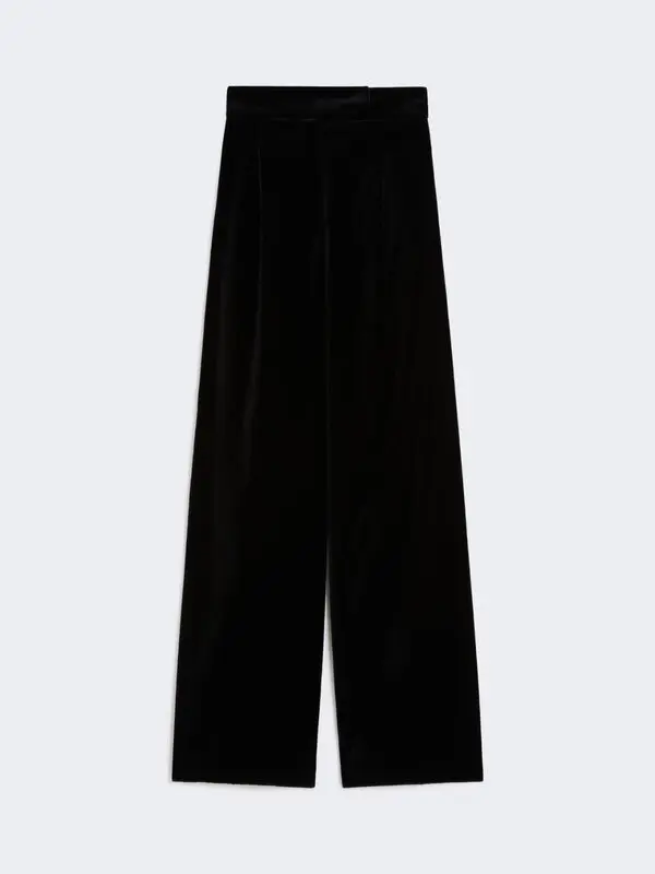 Max Mara Sateen Velvet Wide Leg Trousers