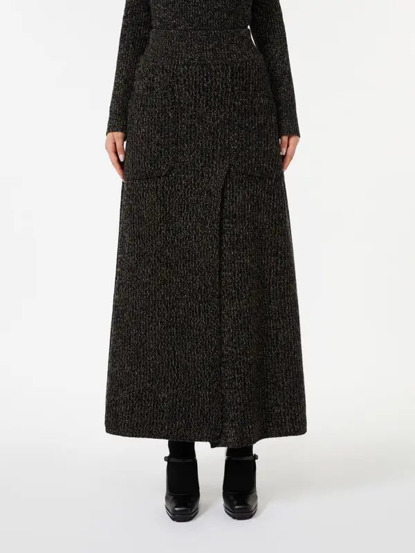 Max Mara Ribbed Wool And Cashmere Flared Skirt