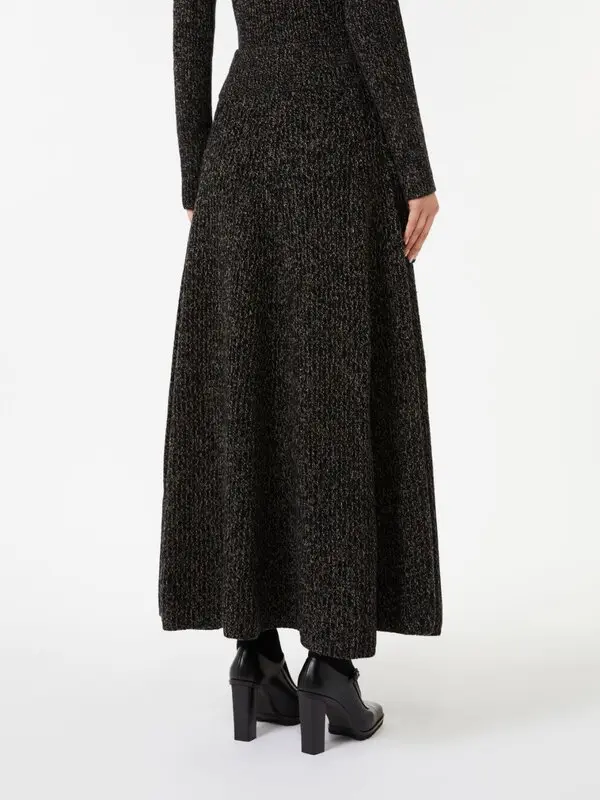 Max Mara Ribbed Wool And Cashmere Flared Skirt
