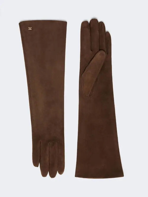 Max Mara Long Suede Nappa Gloves - Brown