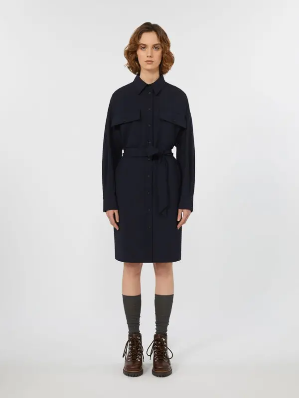 Max Mara Tech Wool Shirt Dress