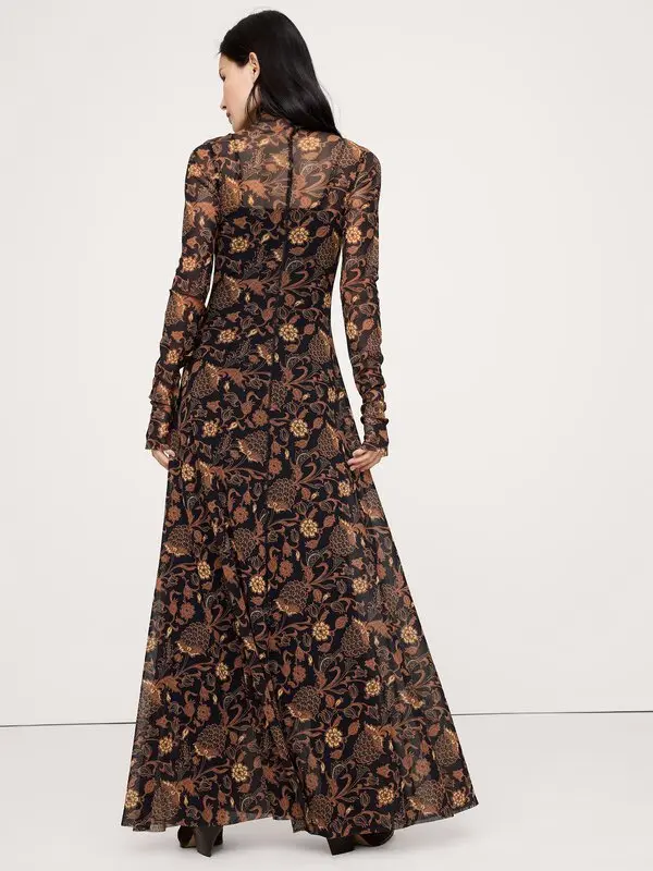 knee length dresses for ladies Banana Republic x Olivia Palermo High Low Paisley Silk Dress Size L – Finds  For You