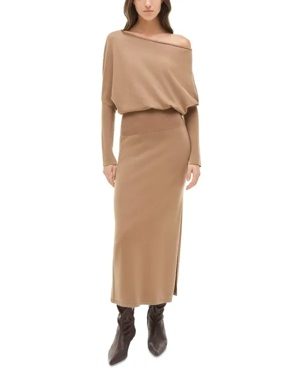 Simkhai Janese Off-the-shoulder Midi Dress - Camel