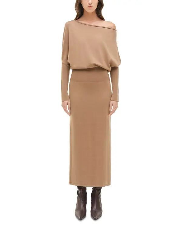 Simkhai Janese Off-the-shoulder Midi Dress - Camel