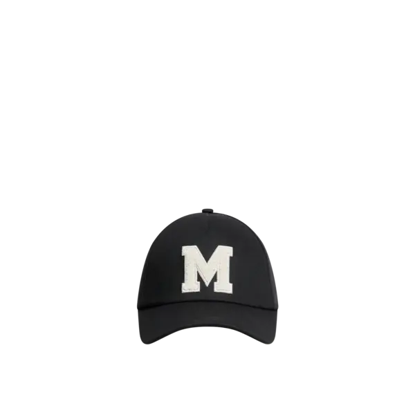 Moncler Monogram Cotton Gabardine Baseball Cap - Black
