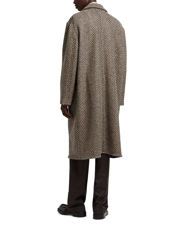 Emporio Armani Oversized Tweed Chevron Coat
