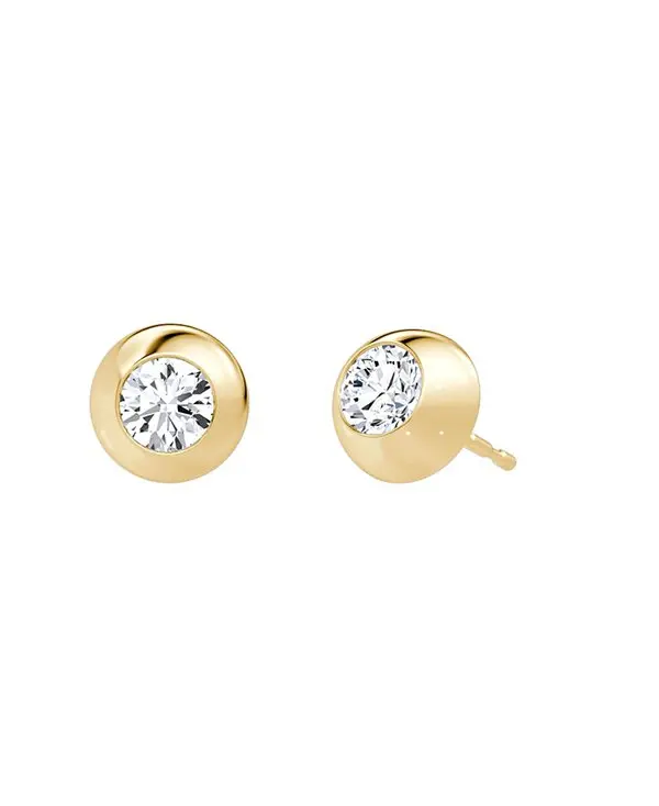 VRAI Petite Dome Stud With Lab-created Diamonds - Gold