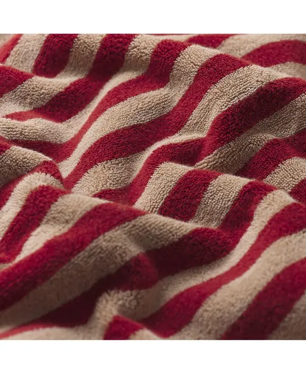 PIGLET IN BED Pembroke Stripe Bath Sheet - Sandstone Red