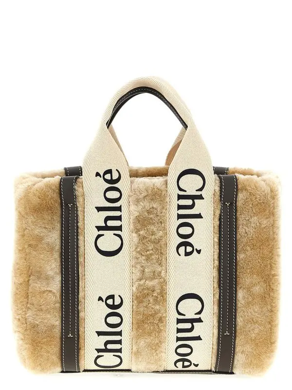 Chloé Woody Small Handbag - Beige