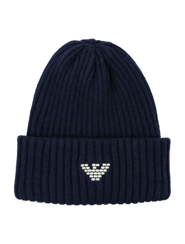 Emporio Armani Ribbed Wool Beanie - Ub102