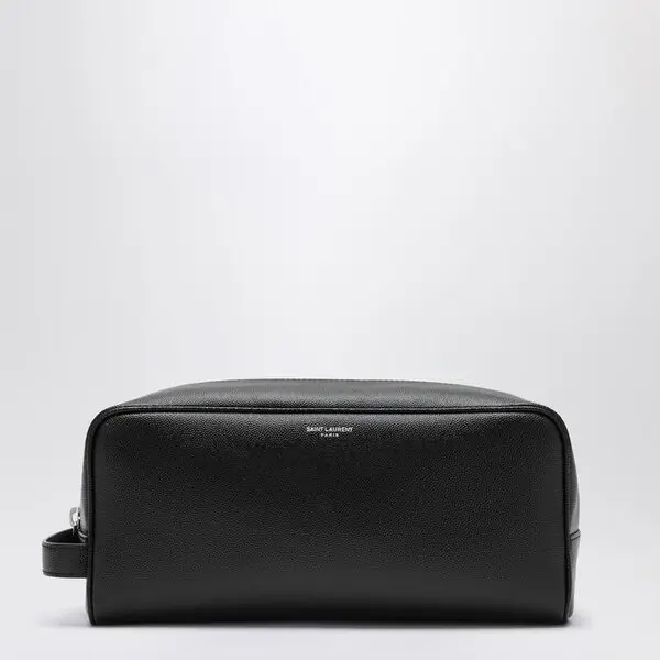 Saint Laurent Grained Leather Beauty Case - Black