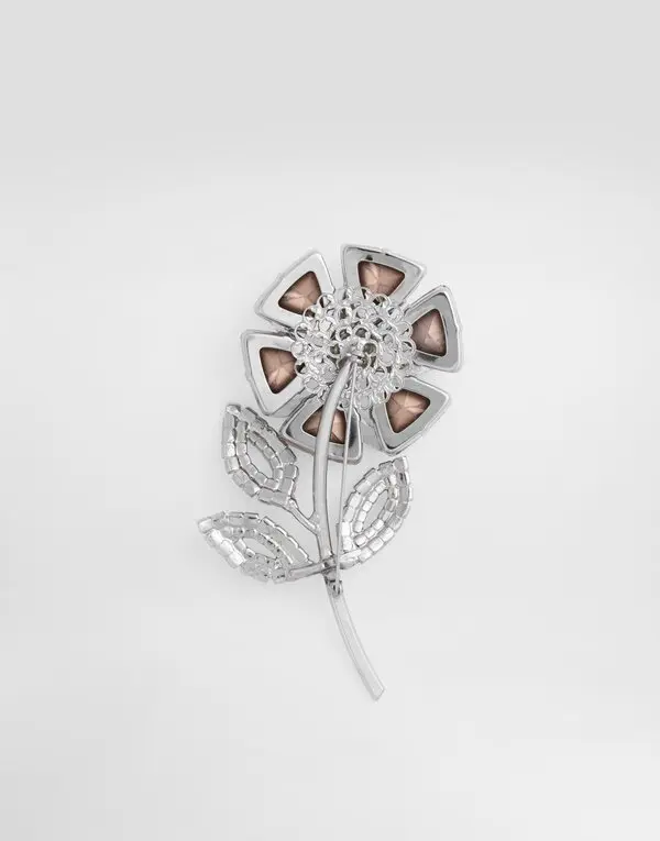 Dolce & Gabbana Maxi Flower Rhinestone Brooch
