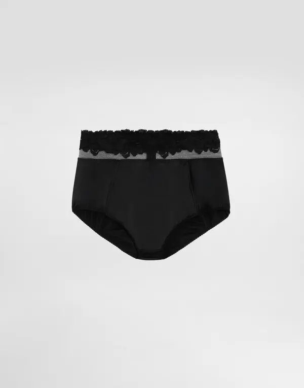 Dolce & Gabbana Tulle And Satin Briefs - Black