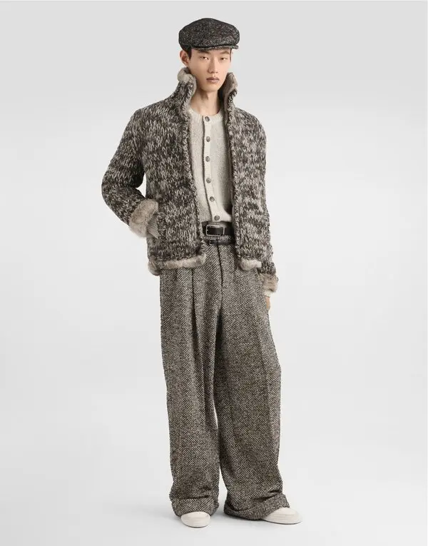 Dolce & Gabbana Wool And Cashmere Cardigan With Buttons - Grey
