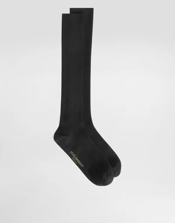 Dolce & Gabbana Long Ribbed Socks - Black