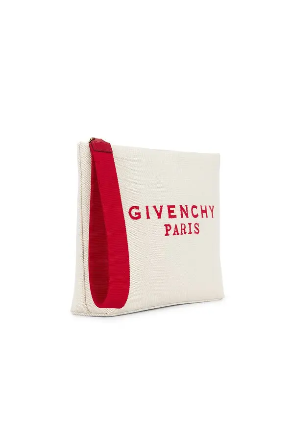 Givenchy Logo Pouch - Beige & Red