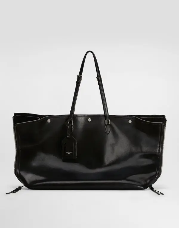 Dolce & Gabbana Atene Calfskin Shopper - Black
