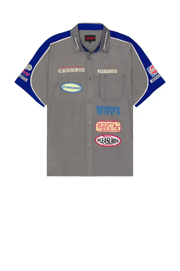 PLEASURES Terror Button Up Shirt - Grey